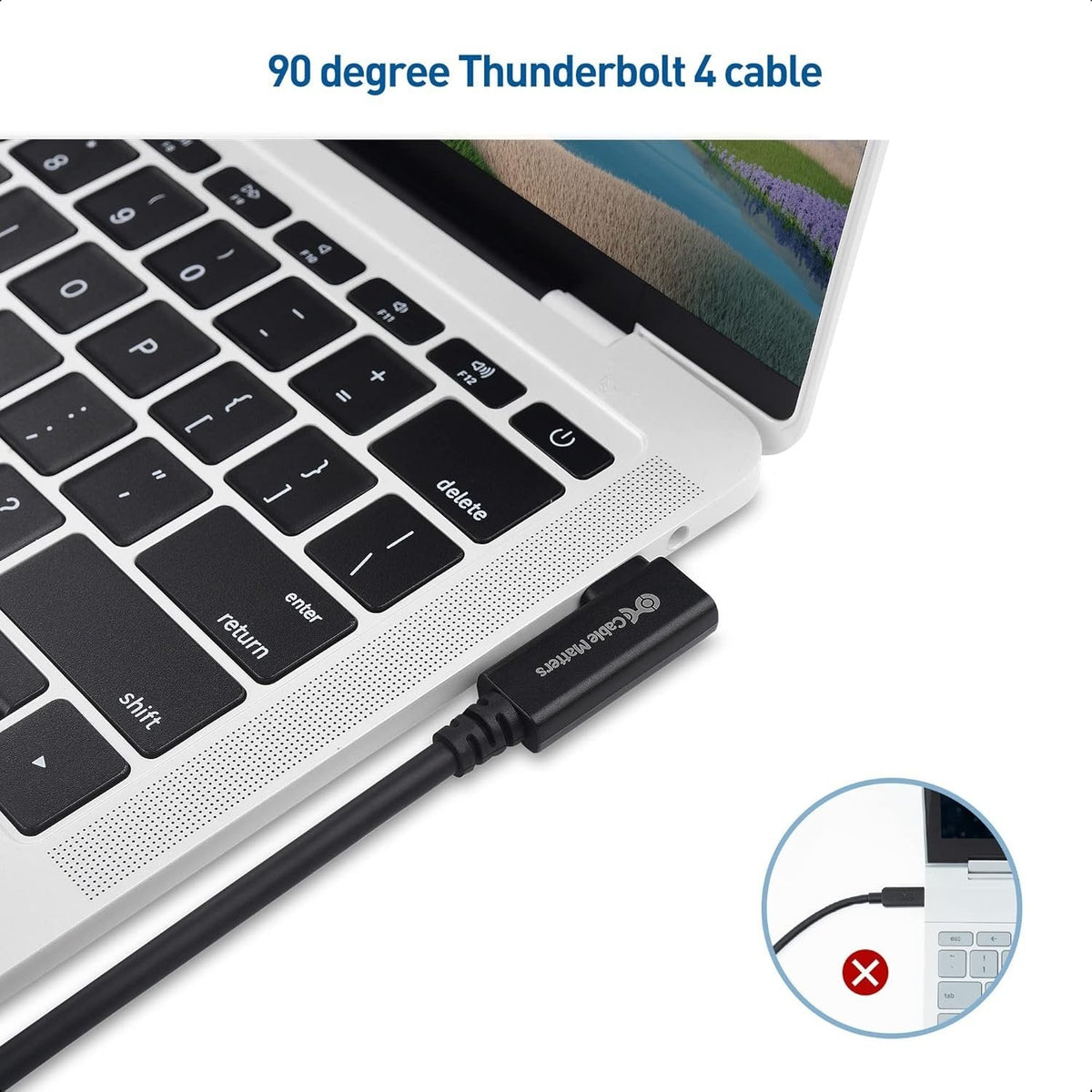 Cable Matters 80cm Intel Certified Right Angle Thunderbolt 4 Cable 40G ...