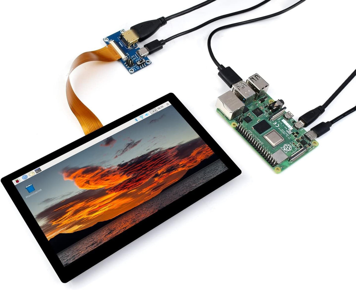 Waveshare 7-tums HDMI-skärm Pekskärm 1024 x 600 IPS-panel Stödjer Alla ...