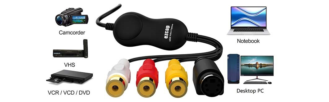 Ezcap USB2.0 UVC Analog till Digital Video Capture – Multimo
