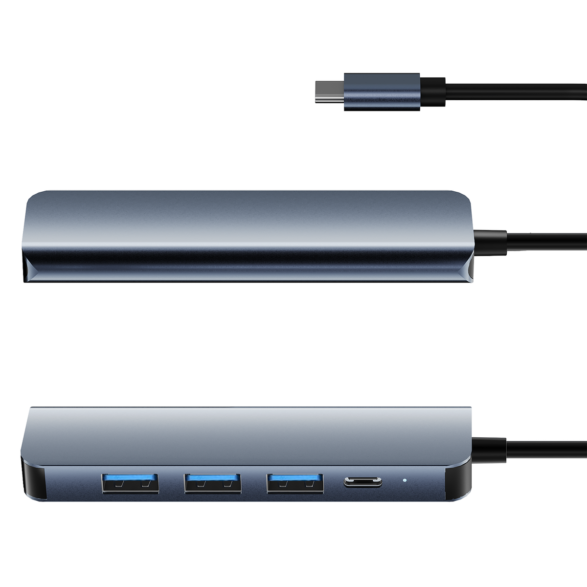 USB-C 5port Hubb 3xUSB-A 2.0, 1xUSB-A 3.1 och 1xUSB-C DP100W – Multimo